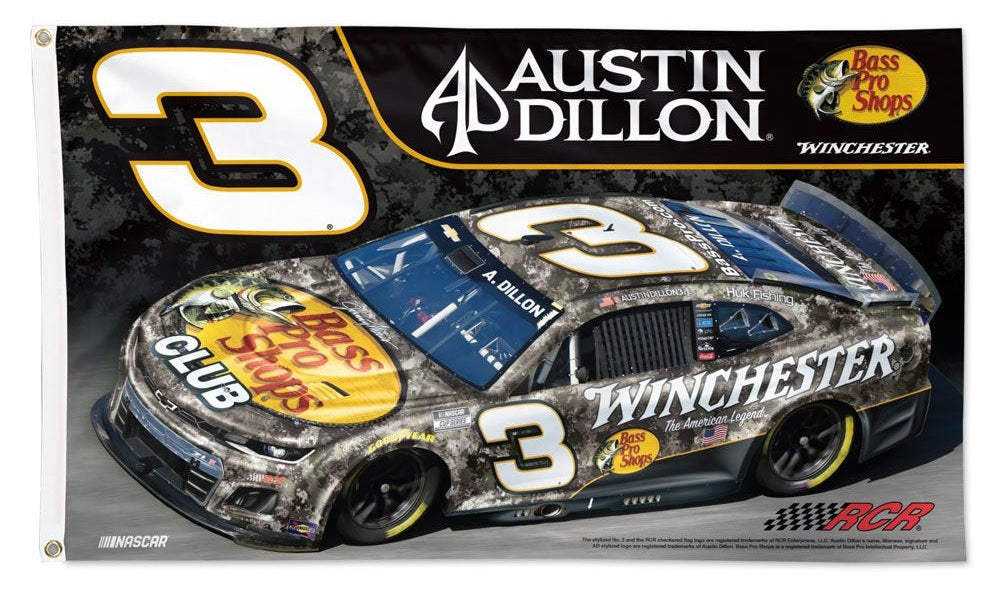 Austin Dillon NASCAR Flag 3x5 Bass Pro Camo Winchester
