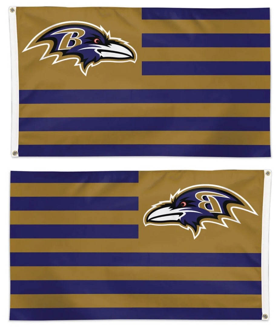 Baltimore Ravens Flag 3x5 Americana Patriotic Stripes NFL