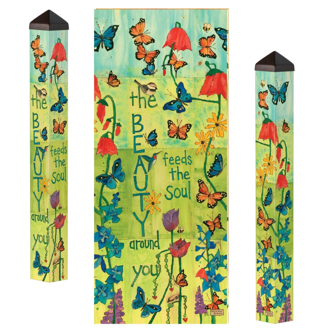 Beauty Around You Art Pole 40 Inches Tall Garden Post