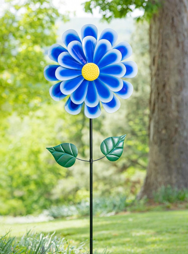 Blue Daisy Wind Spinner 75 Inches Tall