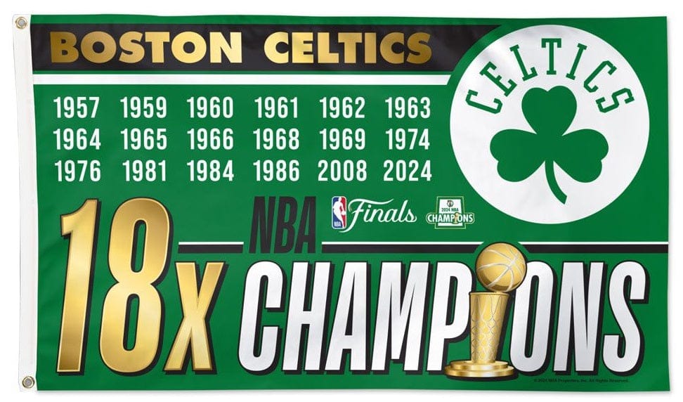 Boston Celtics Flag 18x NBA Champions 3x5