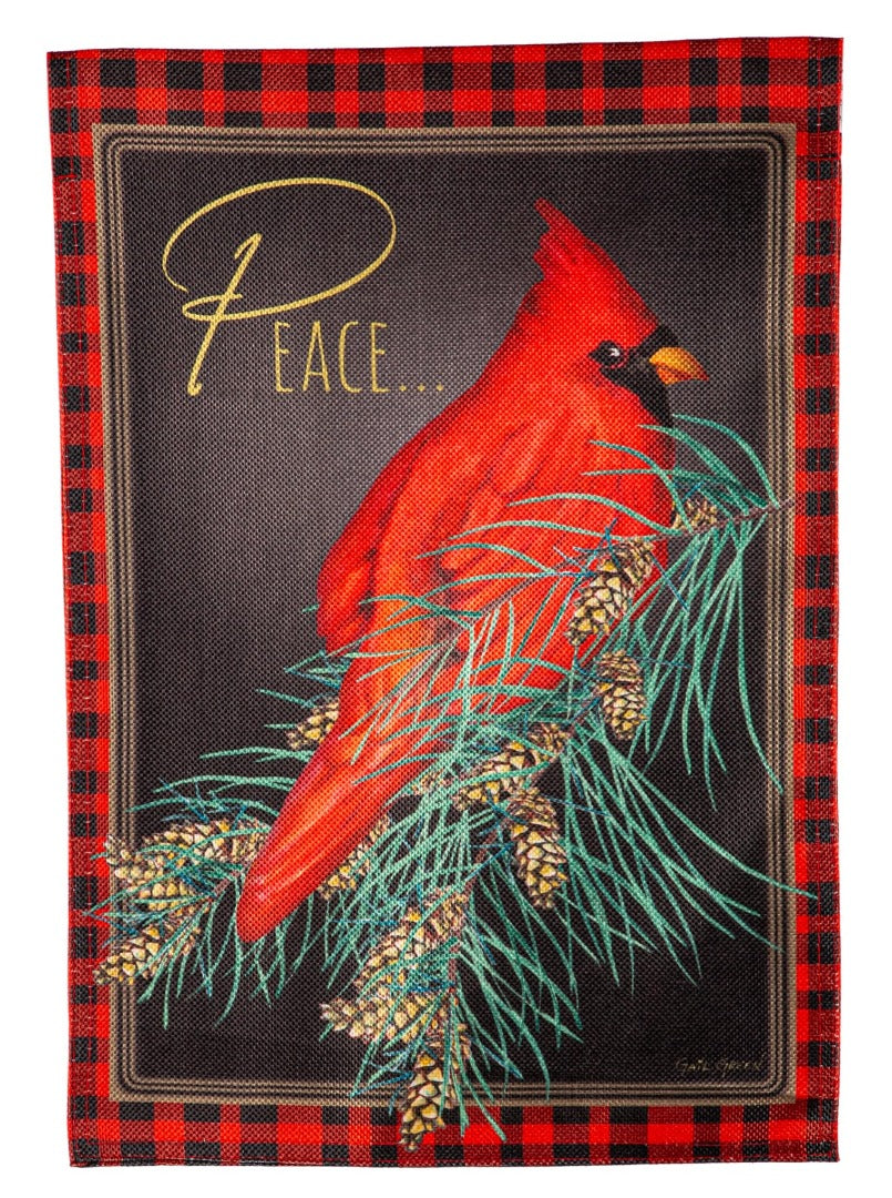 Cardinal Peace Christmas Garden Flag 2 Sided