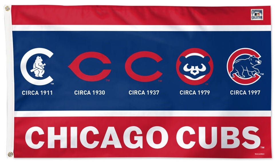 Chicago Cubs Flag 3x5 Logo Evolution MLB