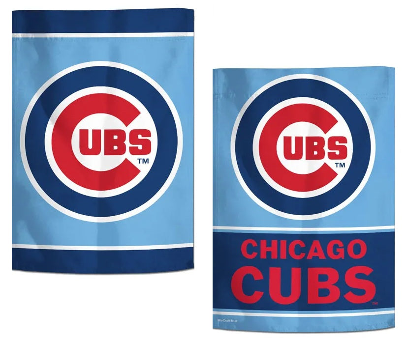 Chicago Cubs Garden Flag 2 Sided Light Blue Logo MLB