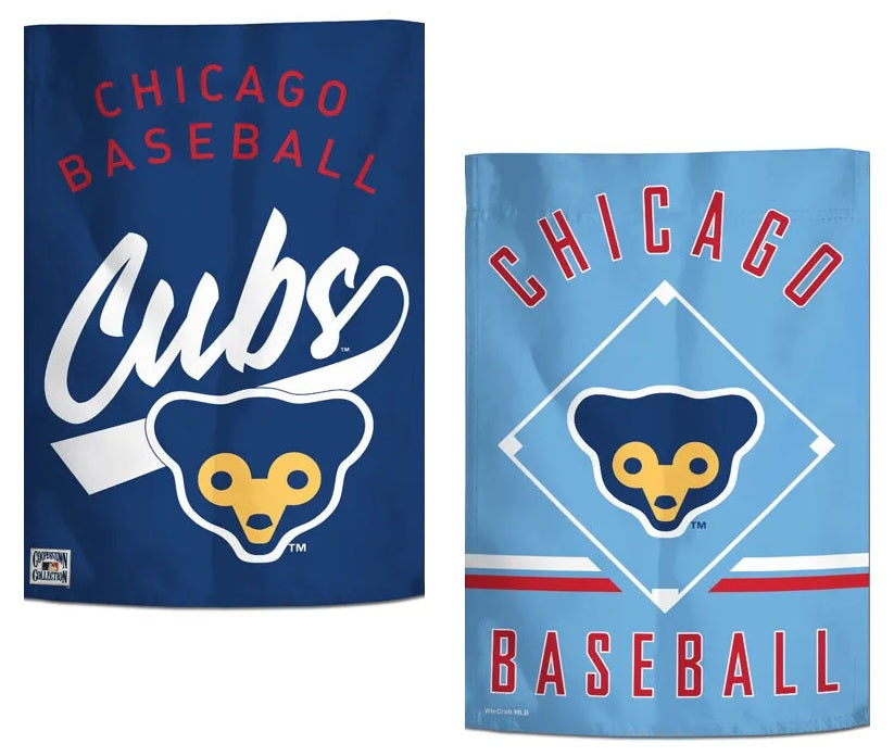 Chicago Cubs Garden Flag 2 Sided Vintage Logo MLB