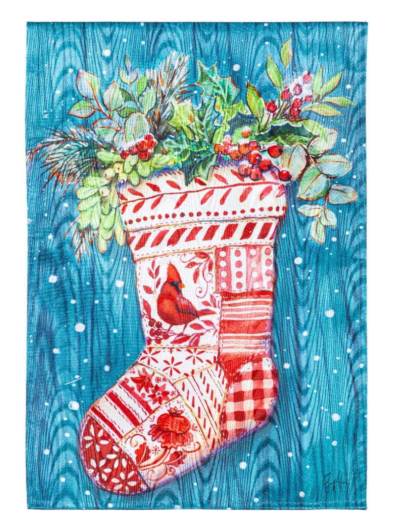 Christmas Stocking Garden Flag 2 Sided Moire