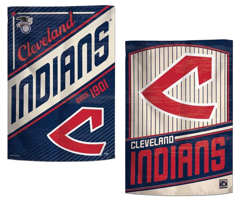 Cleveland Guardians Garden Flag 2 Sided Throwback MLB