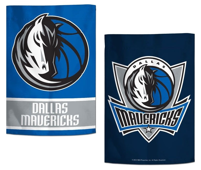 Dallas Mavericks Garden Flag 2 Sided Double Logo NBA