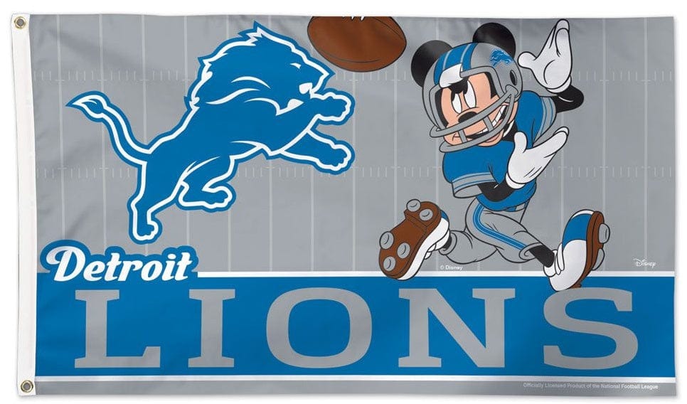 Detroit Lions Flag 3x5 Mickey Mouse Football Disney NFL