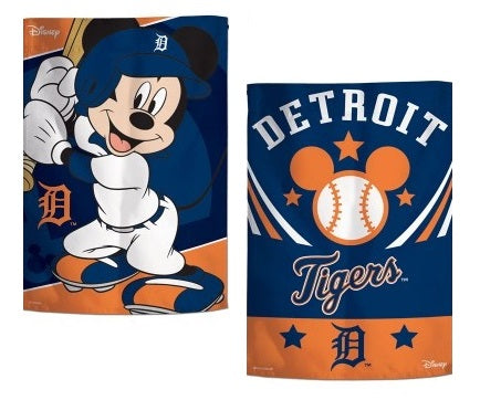 Detroit Tigers Garden Flag 2 Sided Mickey Mouse MLB
