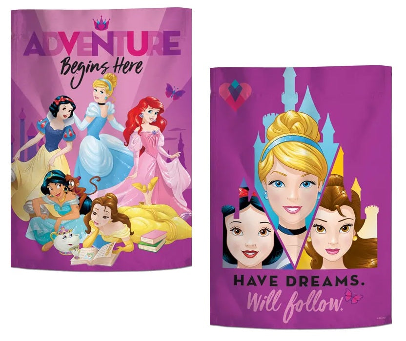 Disney Princesses 2 Sided Garden Flag Have Dreams Will Follow