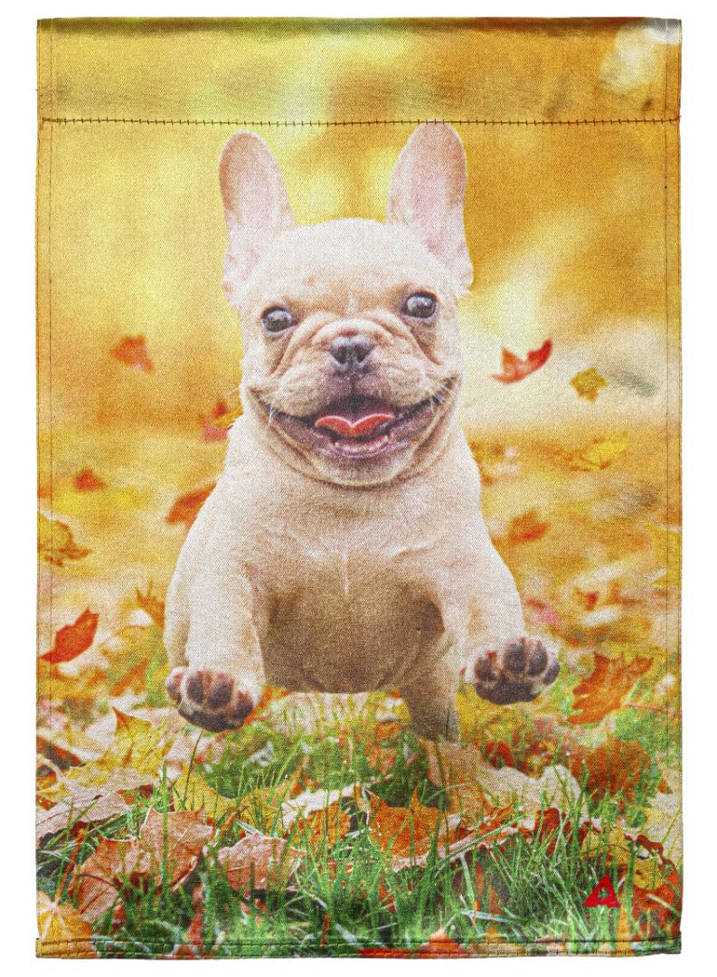 Fall Leaves Puppy Autumn Garden Flag 2 Sided | Heartland Flags