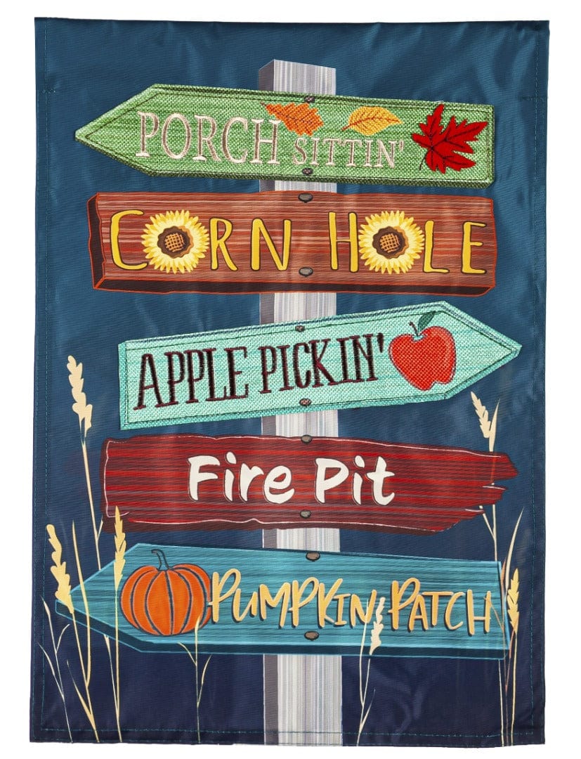 Fall Signs Garden Flag 2 Sided Applique | Heartland Flags