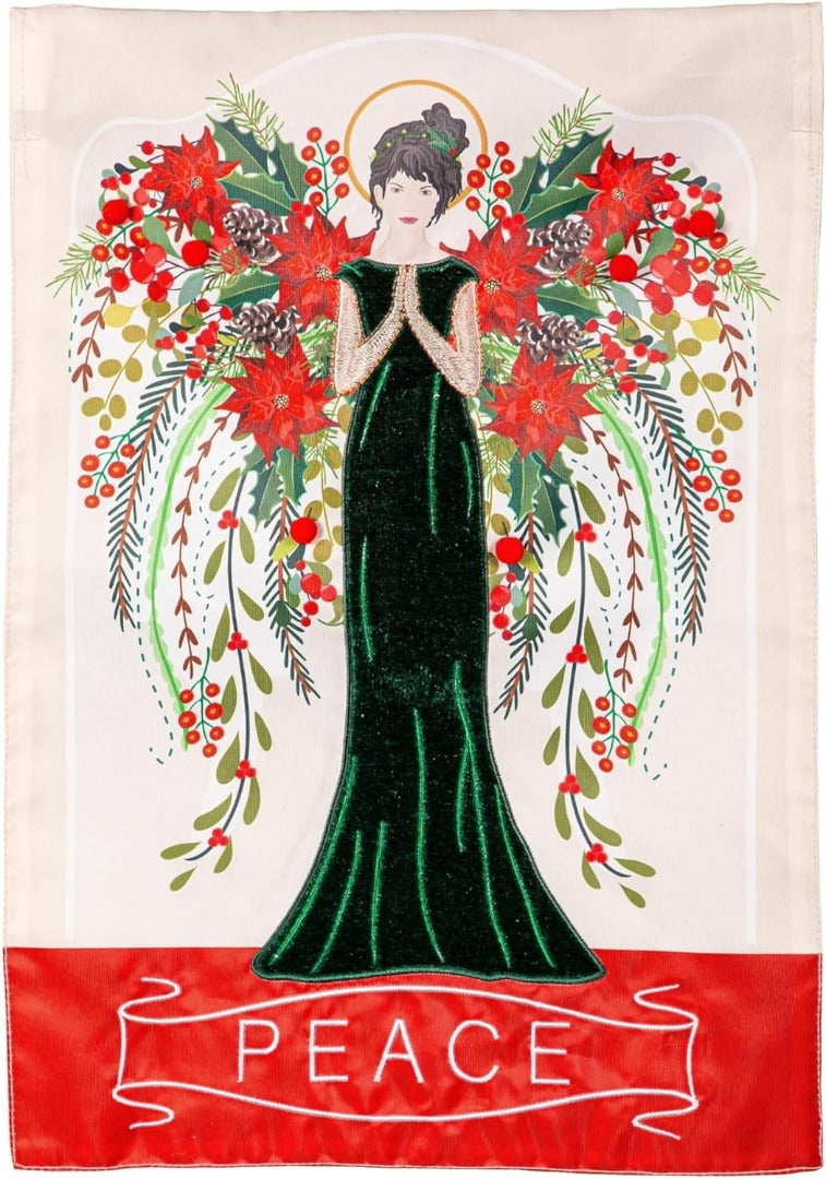Floral Angel Garden Flag 2 Sided