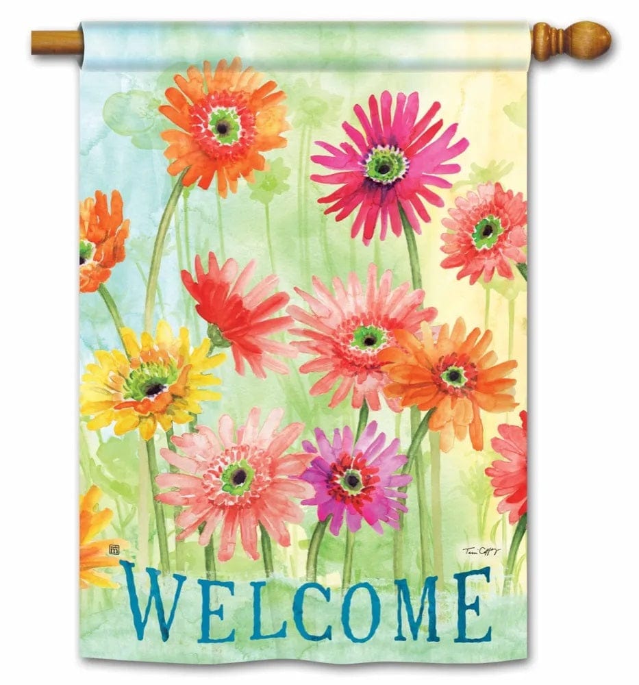 Gerbera Daisies Flag Decorative Welcome Banner