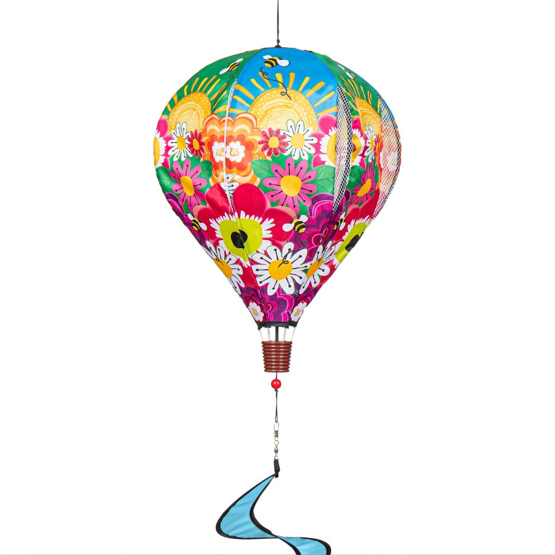 Hello Sunshine and Flowers Balloon Spinner With Tail