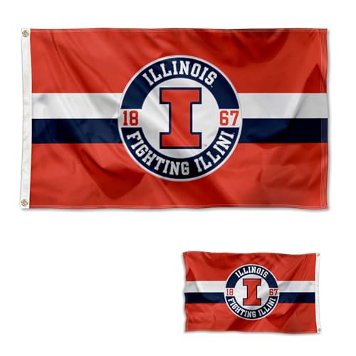 Illinois Fighting Illini 2 Sided 3x5 Embroidered Flag