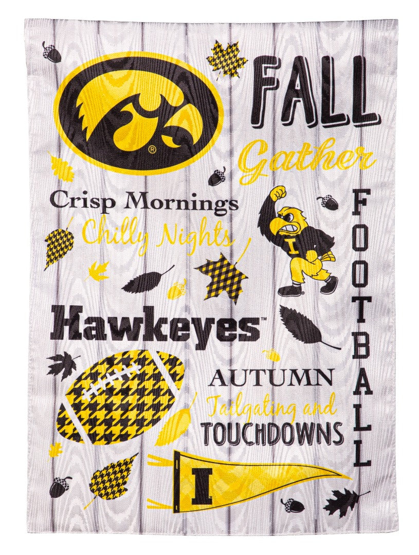 Iowa Hawkeyes Fall Garden Flag 2 Sided Autumn