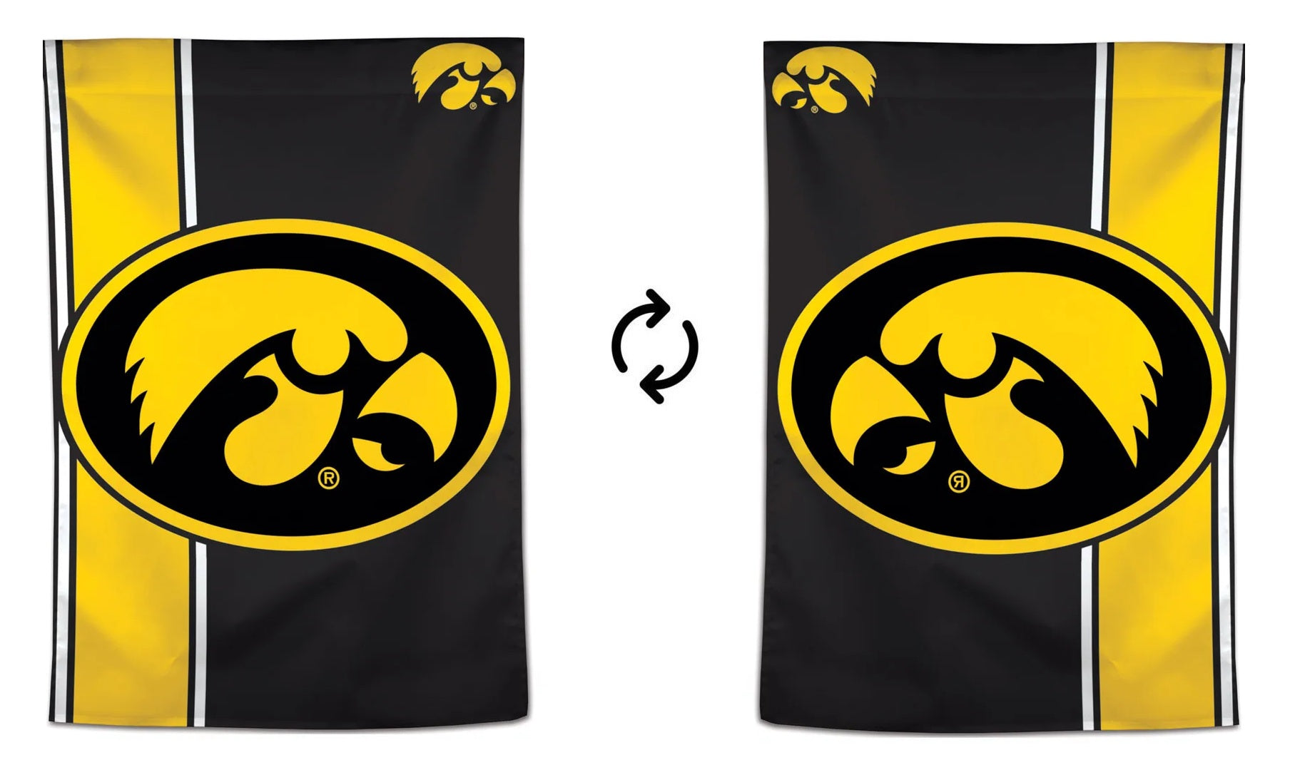 Iowa Hawkeyes Banner Striped Black and Gold