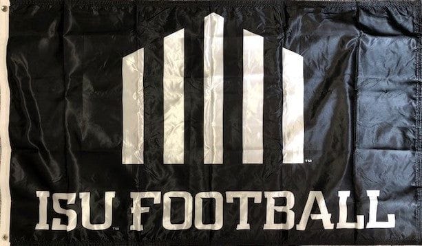 Jack Trice Logo 3x5 ISU Football 2 Sided Black