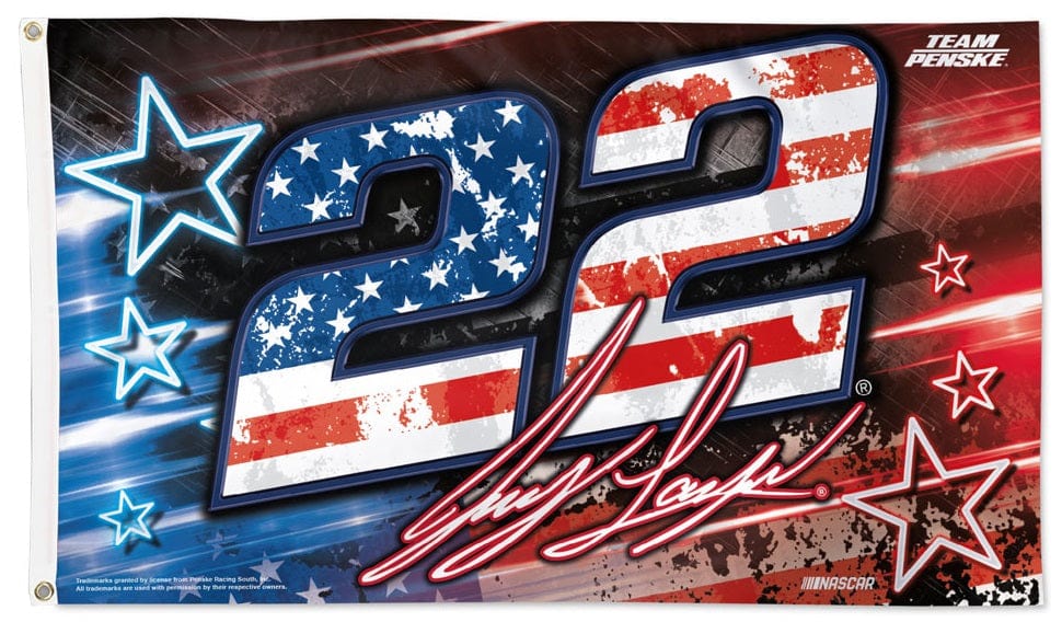 Joey Logano Flag 3x5 Red White Blue Patriotic NASCAR