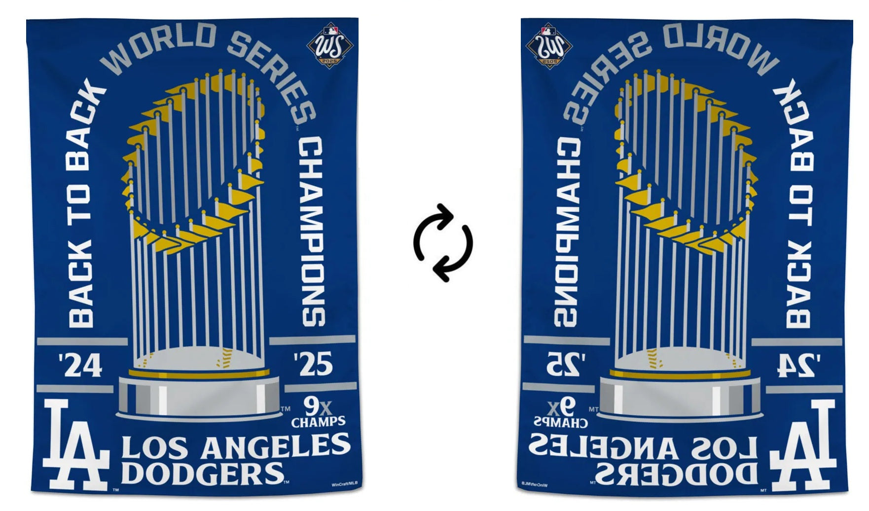 LA Dodgers Back To Back World Series Champions 9X