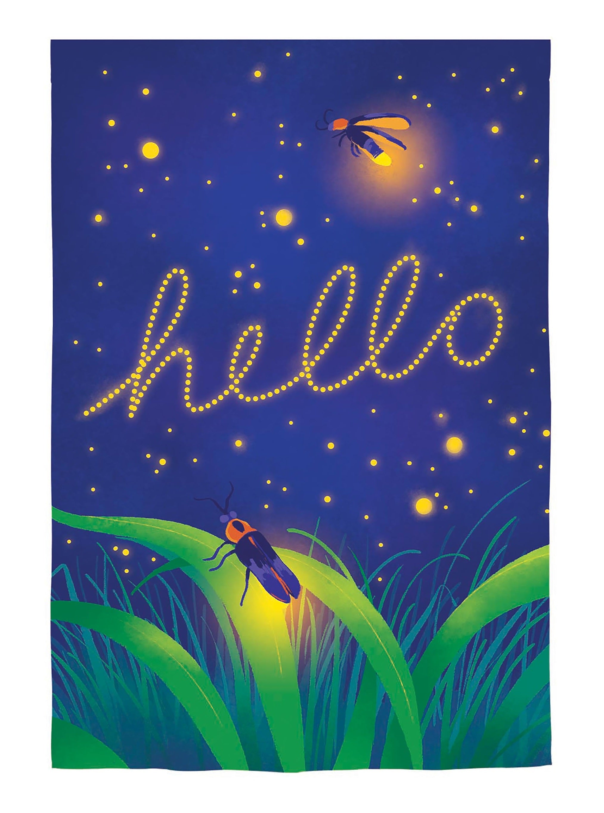Lightning Bug Hello 2 Sided Banner Summer House Flag