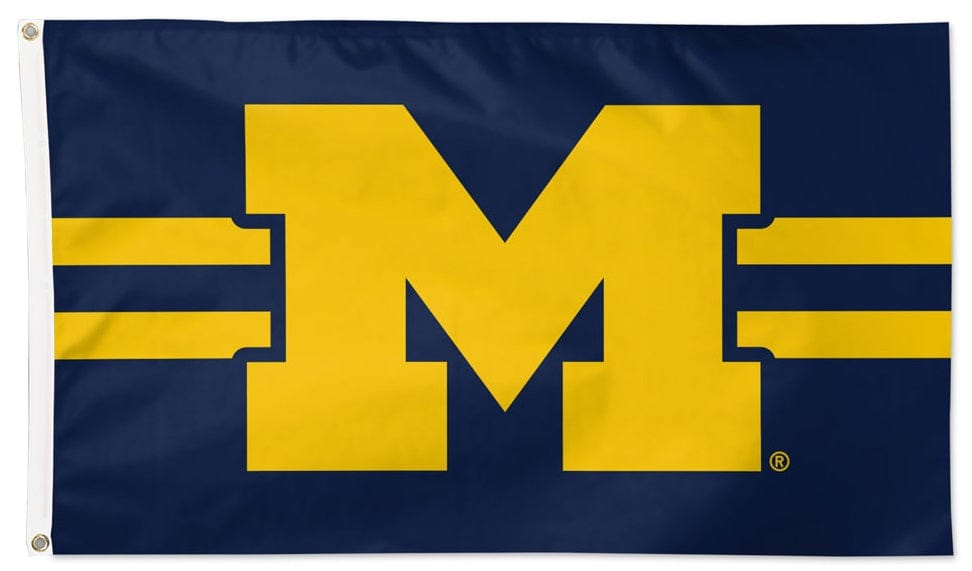 Michigan Wolverines Flag 3x5 Logo Stripe