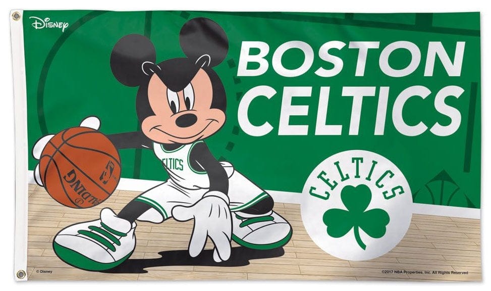 Mickey Mouse Boston Celtics 3x5 Flag Disney NBA