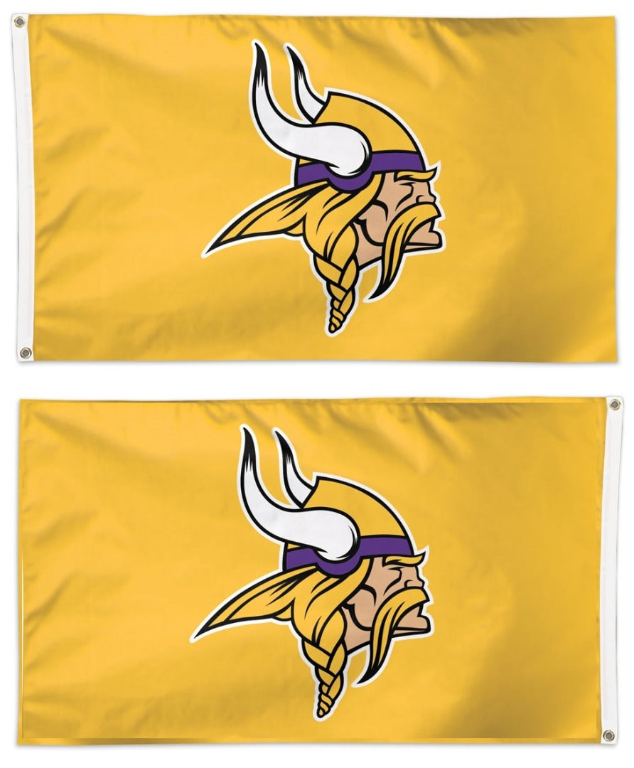 Minnesota Vikings 2 Sided Yellow 3x5 NFL Flag