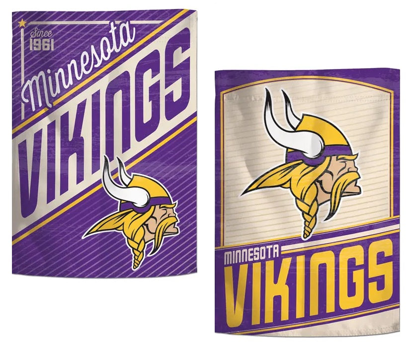 Minnesota Vikings Garden Flag 2 Sided Retro Logo NFL