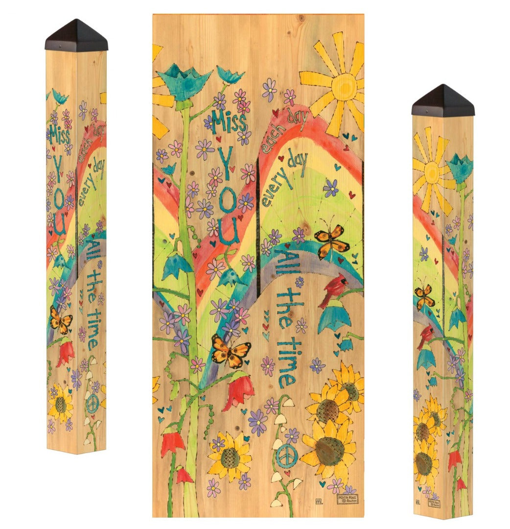 Miss You Art Pole 40 Inches Memorial Garden Post