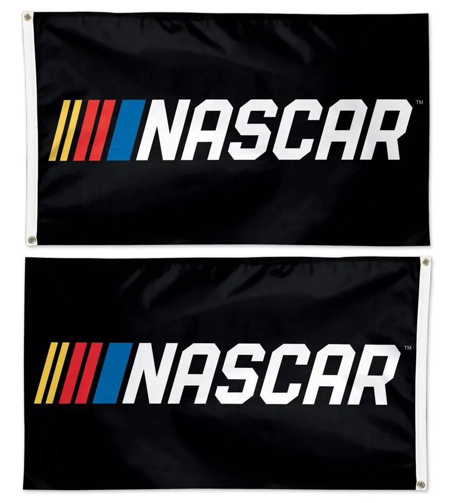 NASCAR Logo Flag 2 Sided 3x5 Black