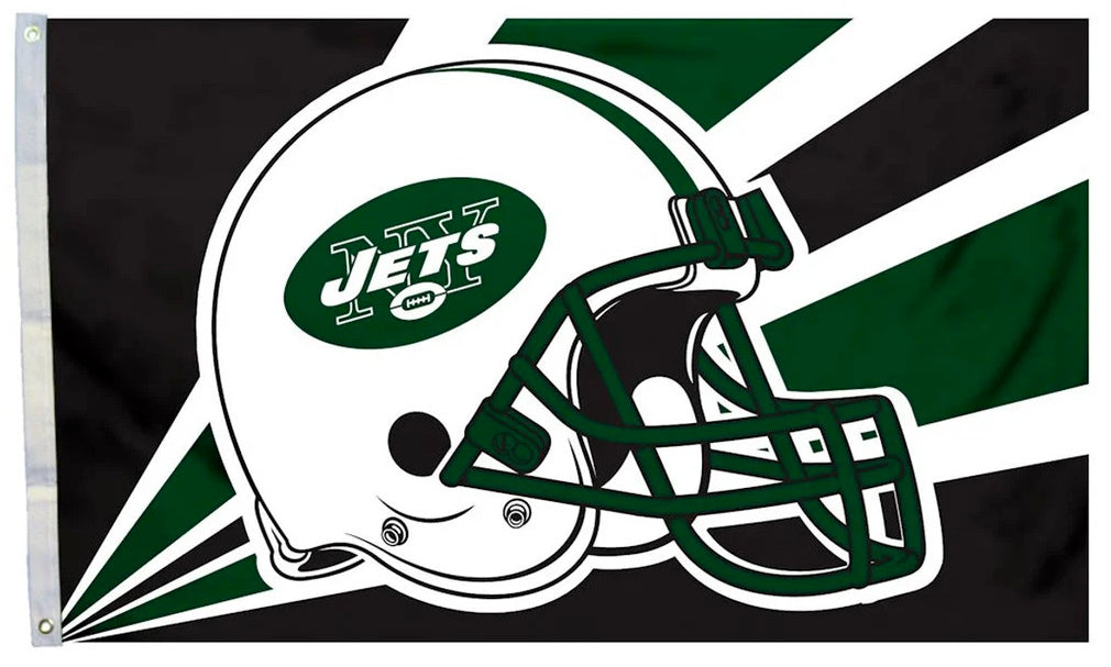 New York Jets Flag 3x5 Old NFL Helmet