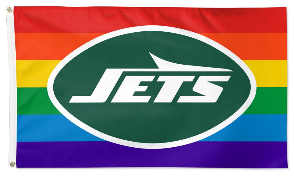 New York Jets Rainbow Flag 3x5 New Logo NFL