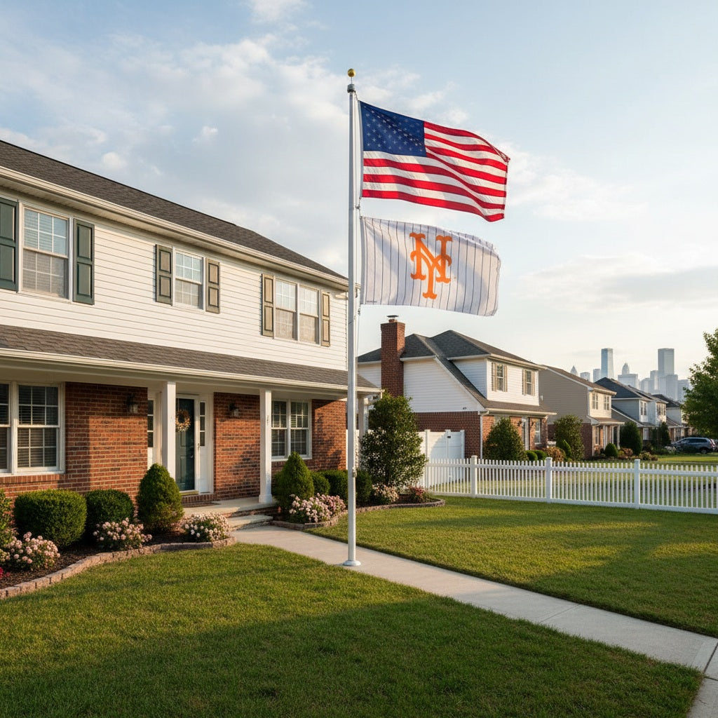 New York Mets Flag 3x5 Pinstripe NY Logo