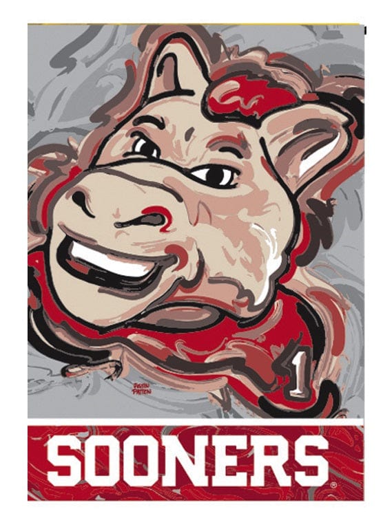 Oklahoma Sooners Garden Flag 2 Sided Justin Patten Mascot