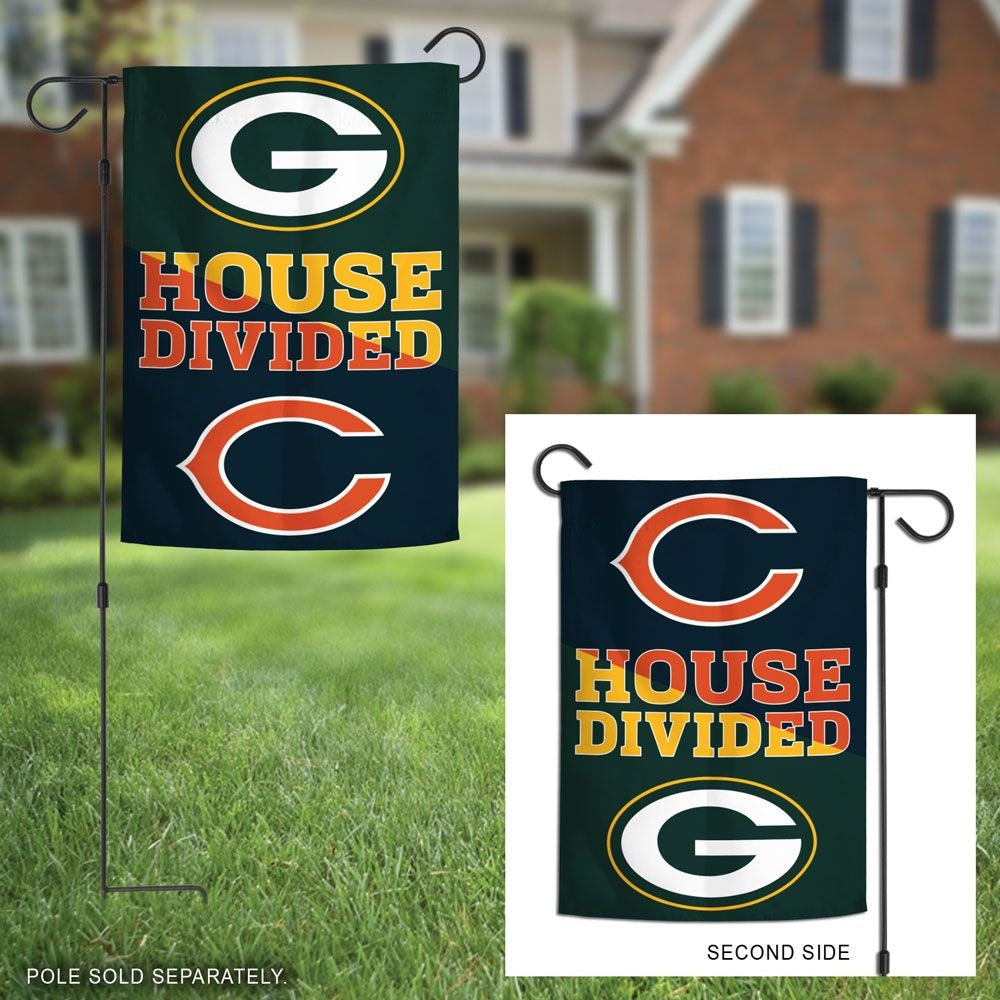 Packers vs Bears Garden Flag 2 Sided House Divided NFL