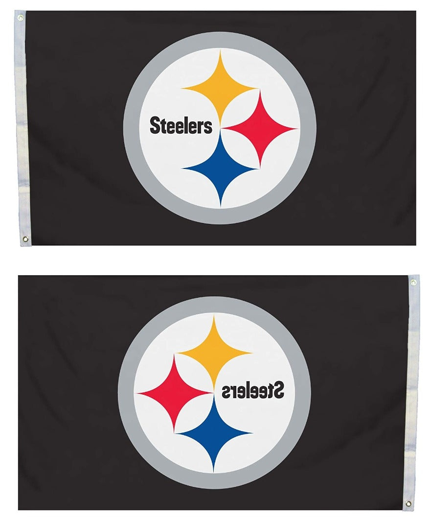 Pittsburgh Steelers Flag 3x5 Logo Black NFL