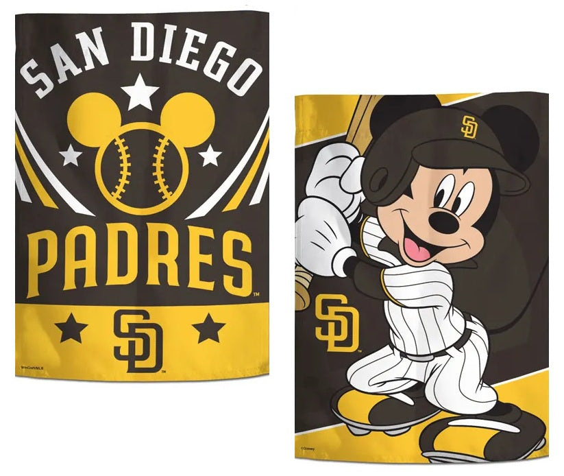 San Diego Padres Garden Flag 2 Sided Mickey Mouse MLB