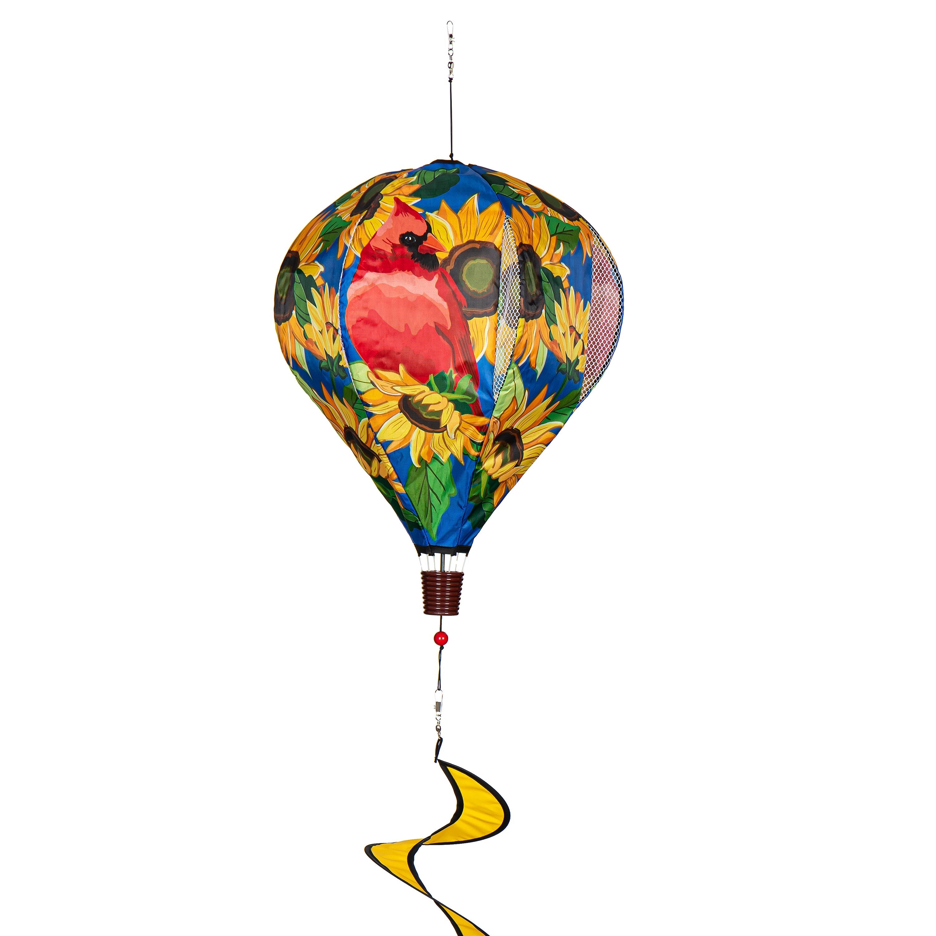 Sunflower Cardinal Hot Air Balloon Spinner