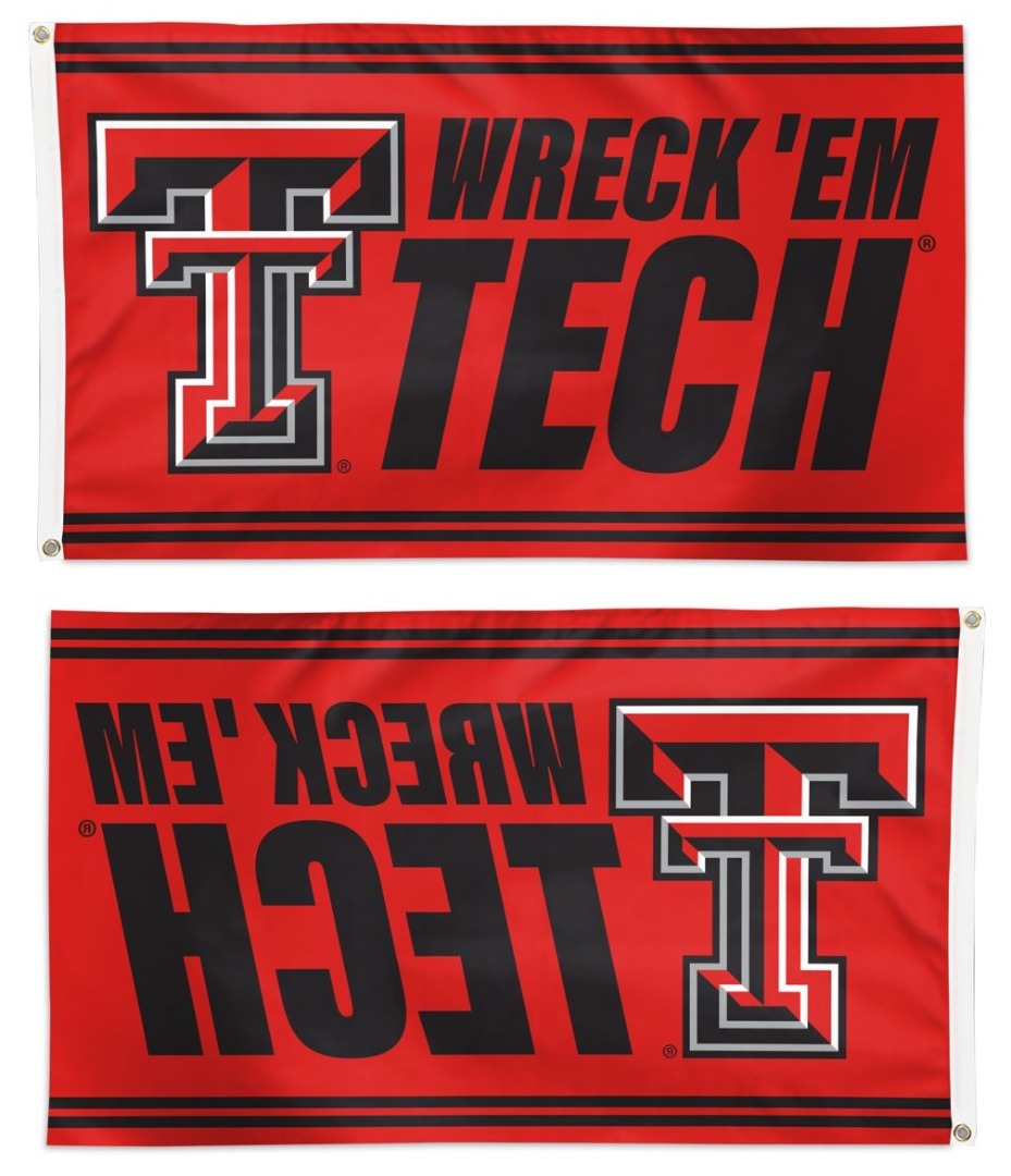 Texas Tech Flag 3x5 Wreck Em Tech Slogan
