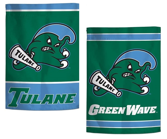 Tulane University Garden Flag 2 Sided Green Wave