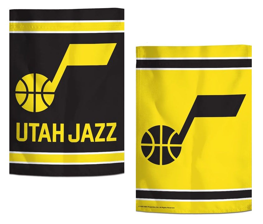 Utah Jazz Garden Flag 2 Sided Yellow Black NBA