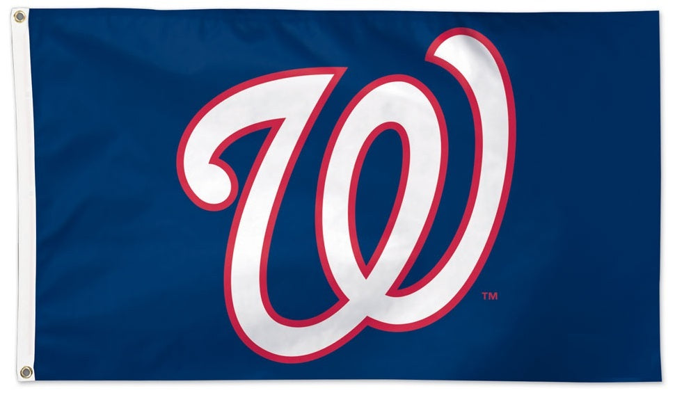 Washington Nationals Flag 3x5 Script W Blue MLB