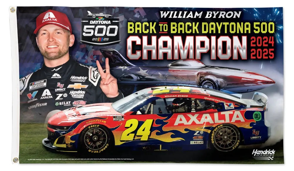 William Byron Back To Back Daytona 500 Champion 3x5 Flag