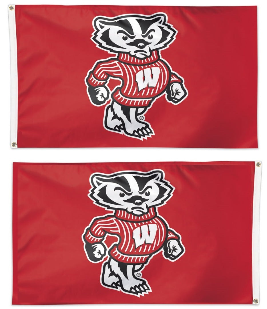 Wisconsin Badgers Flag 3x5 Bucky Badger 2 Sided