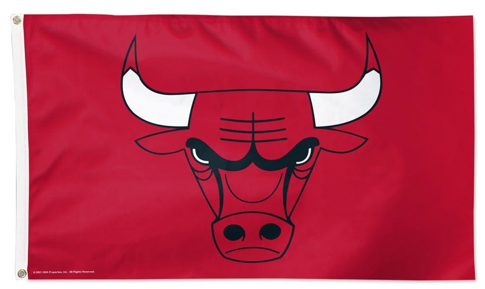 Chicago Bulls Flag 3x5 Primary Logo Red