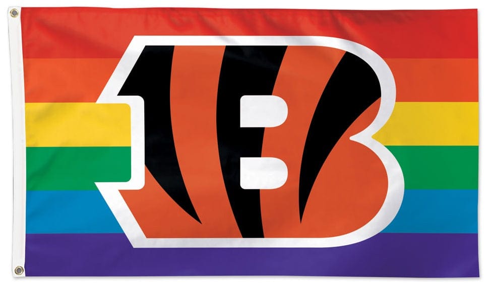 Cincinnati Bengals Flag 3x5 Rainbow Pride NFL