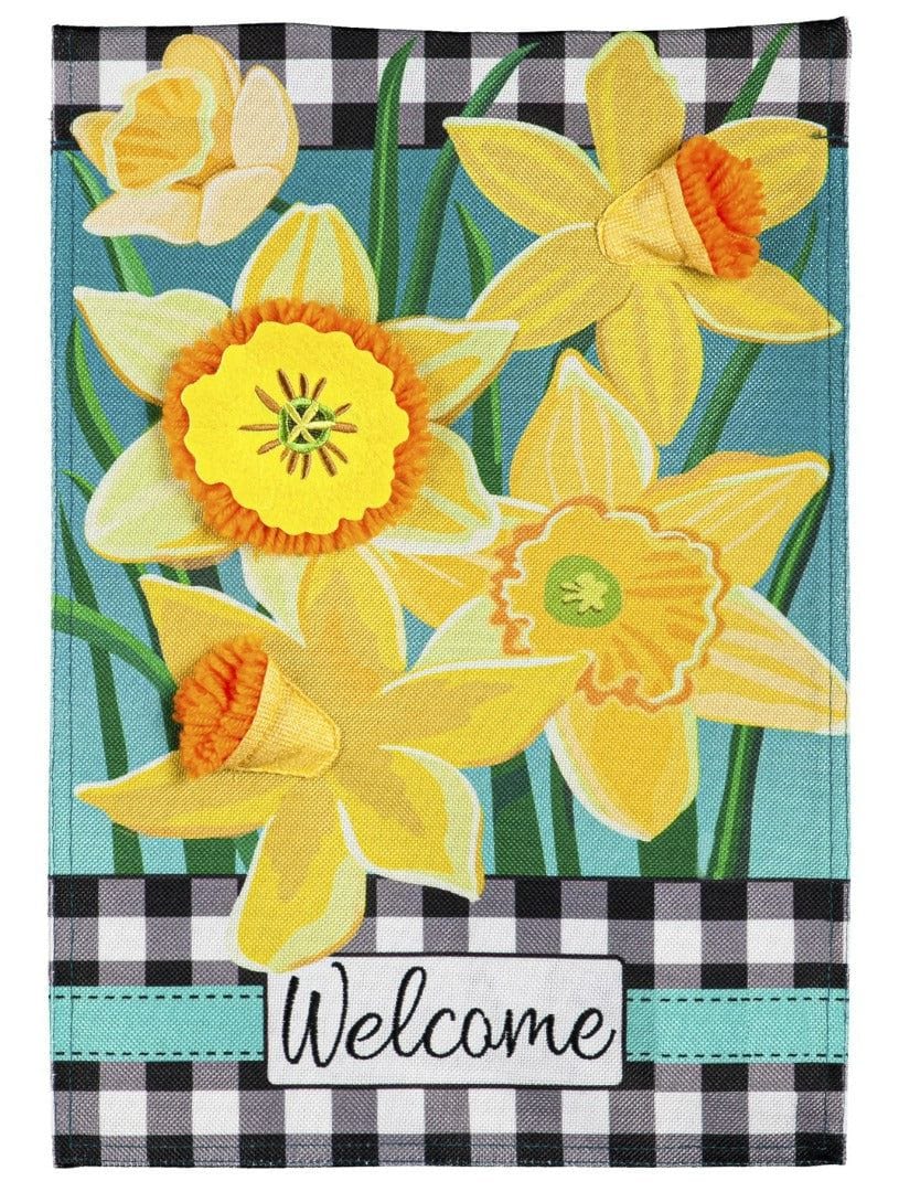 Daffodil Garden Spring Garden Flag 2 Sided Burlap